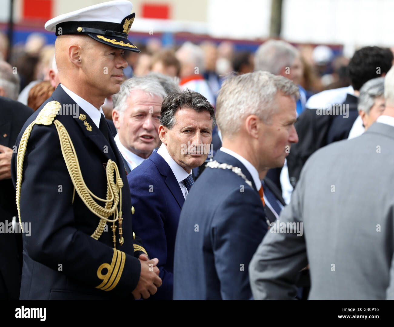 President of the IAAF Lord Sebastian Coe watches the opening ceremony ...