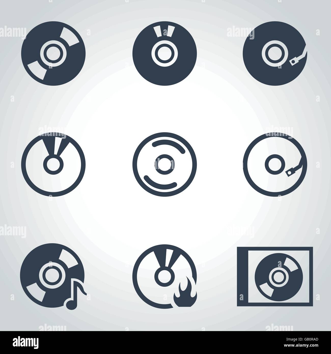 Vector black cd icon set Stock Vector Image & Art - Alamy