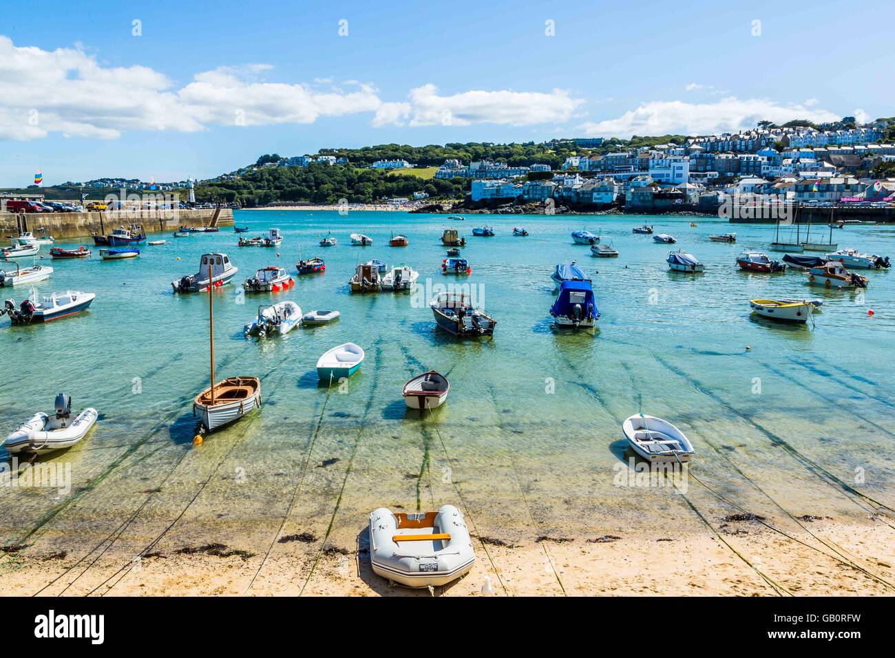 A panoramic view of St, Ives harbour in Cornwall, UK Stock Photo - Alamy