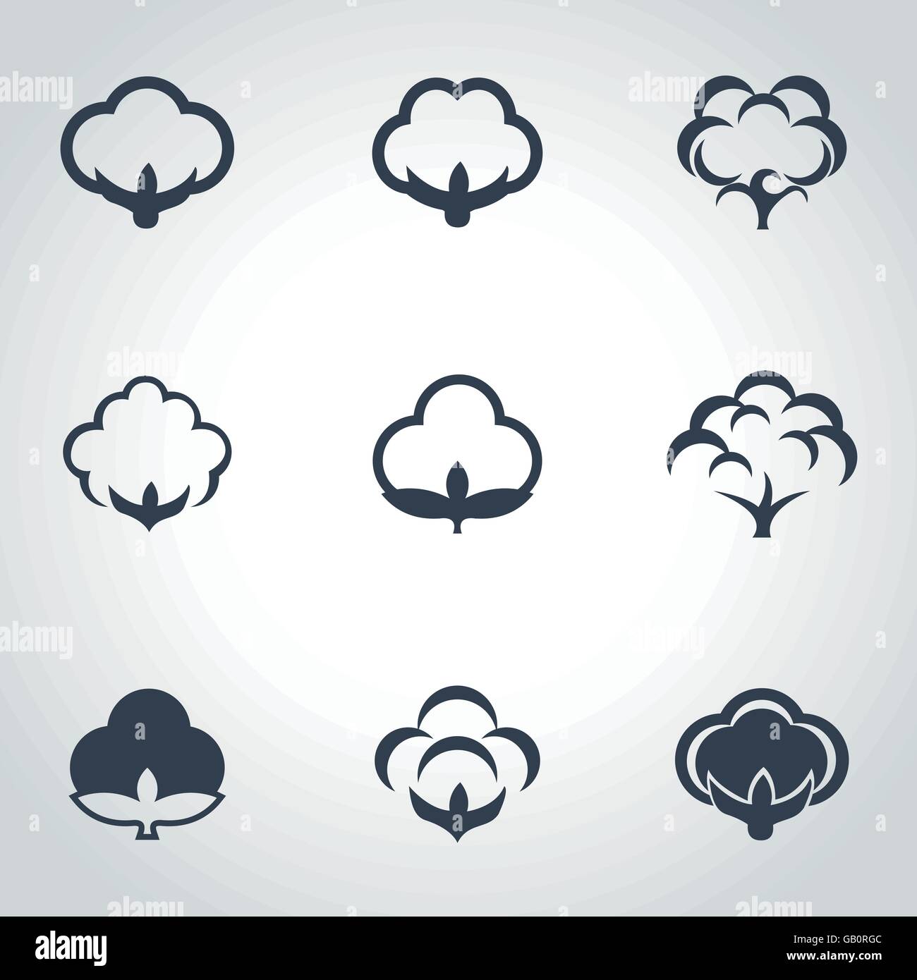 Vector black cotton icon set Stock Vector Image & Art - Alamy