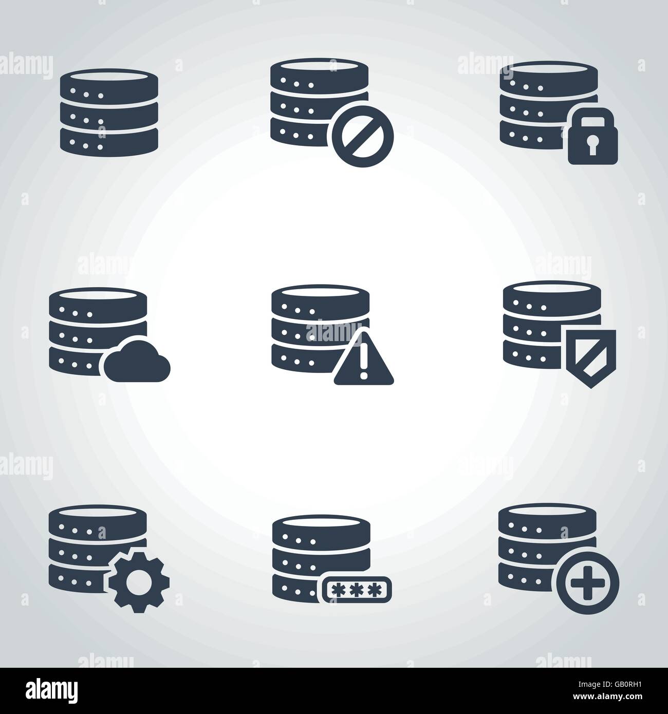 Vector Black Database Icon Set Stock Vector Image And Art Alamy