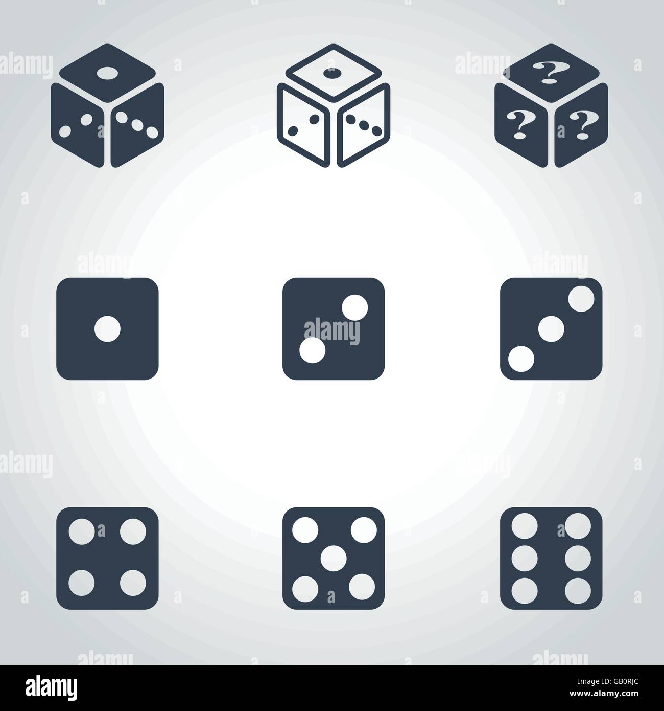 Vector black dice icon set Stock Vector Image & Art - Alamy