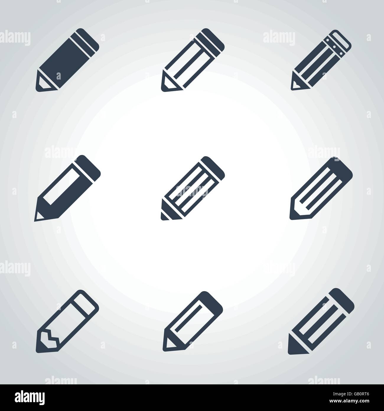 Vector black pencil icon set Stock Vector Image & Art - Alamy