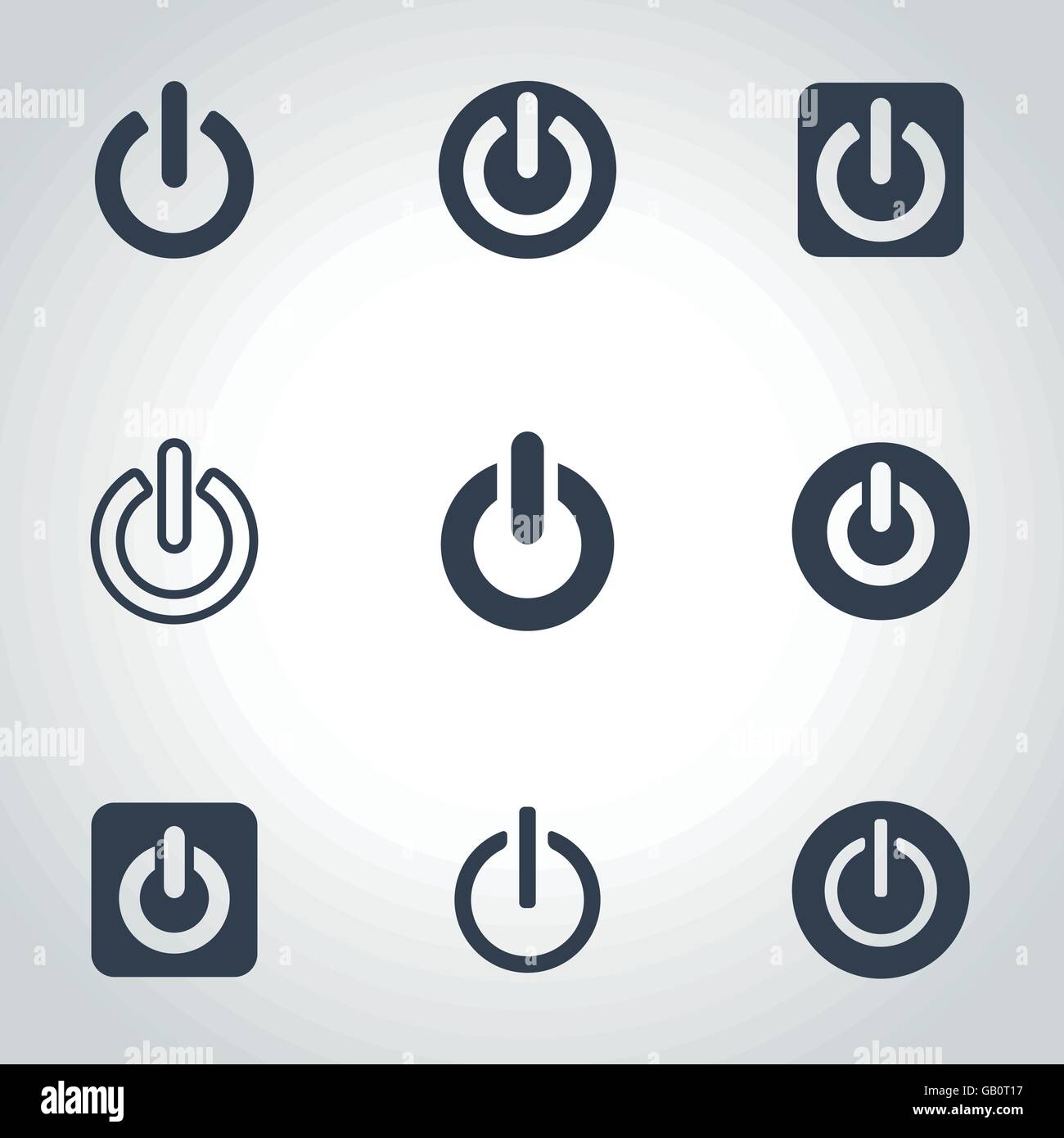 Vector black shut down icon set Stock Vector Image & Art - Alamy