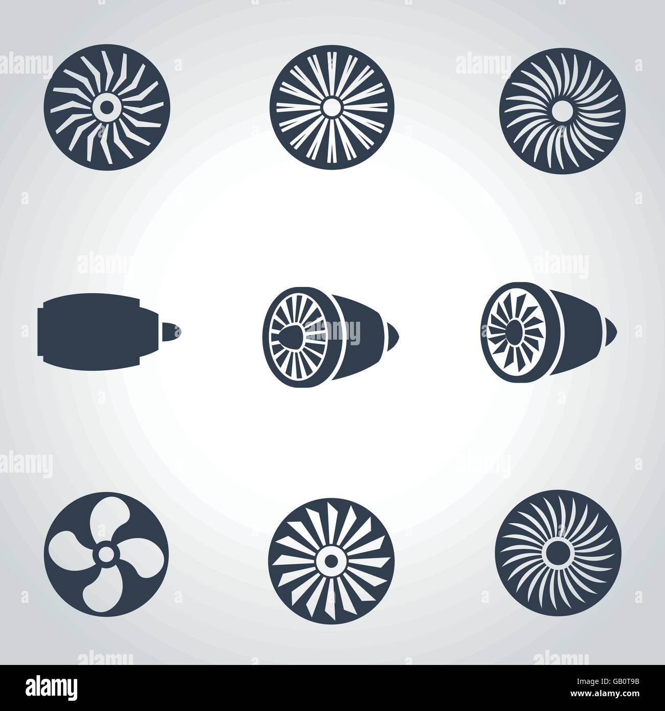 Vector black turbines icon set Stock Vector Image & Art - Alamy