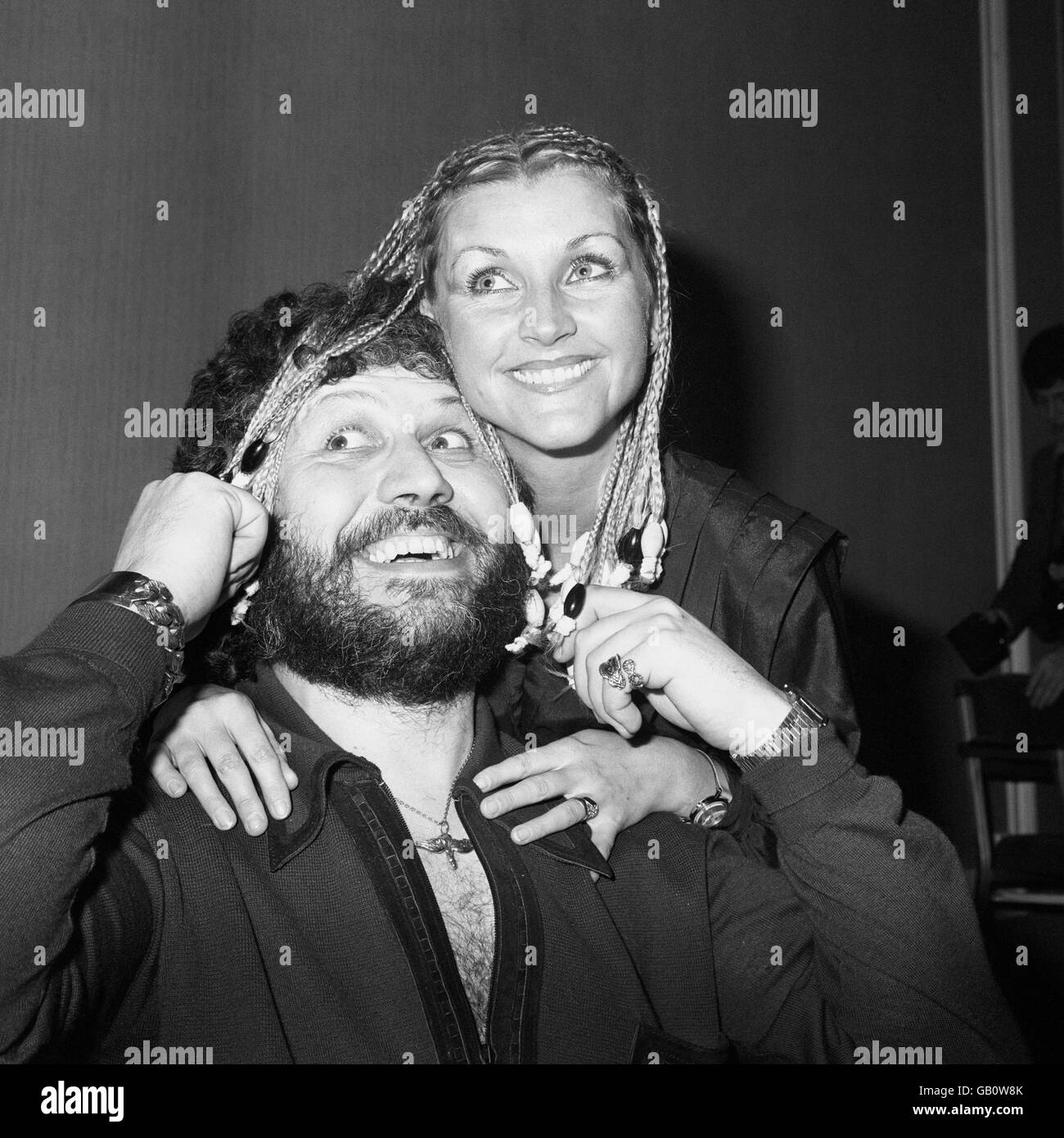 DJ Dave Lee Travis and his wife Marianne after receiving the 1979 Head ...