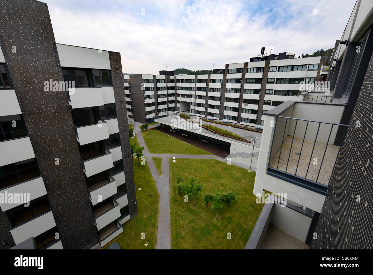 Apartment complex balconies hi-res stock photography and images - Alamy