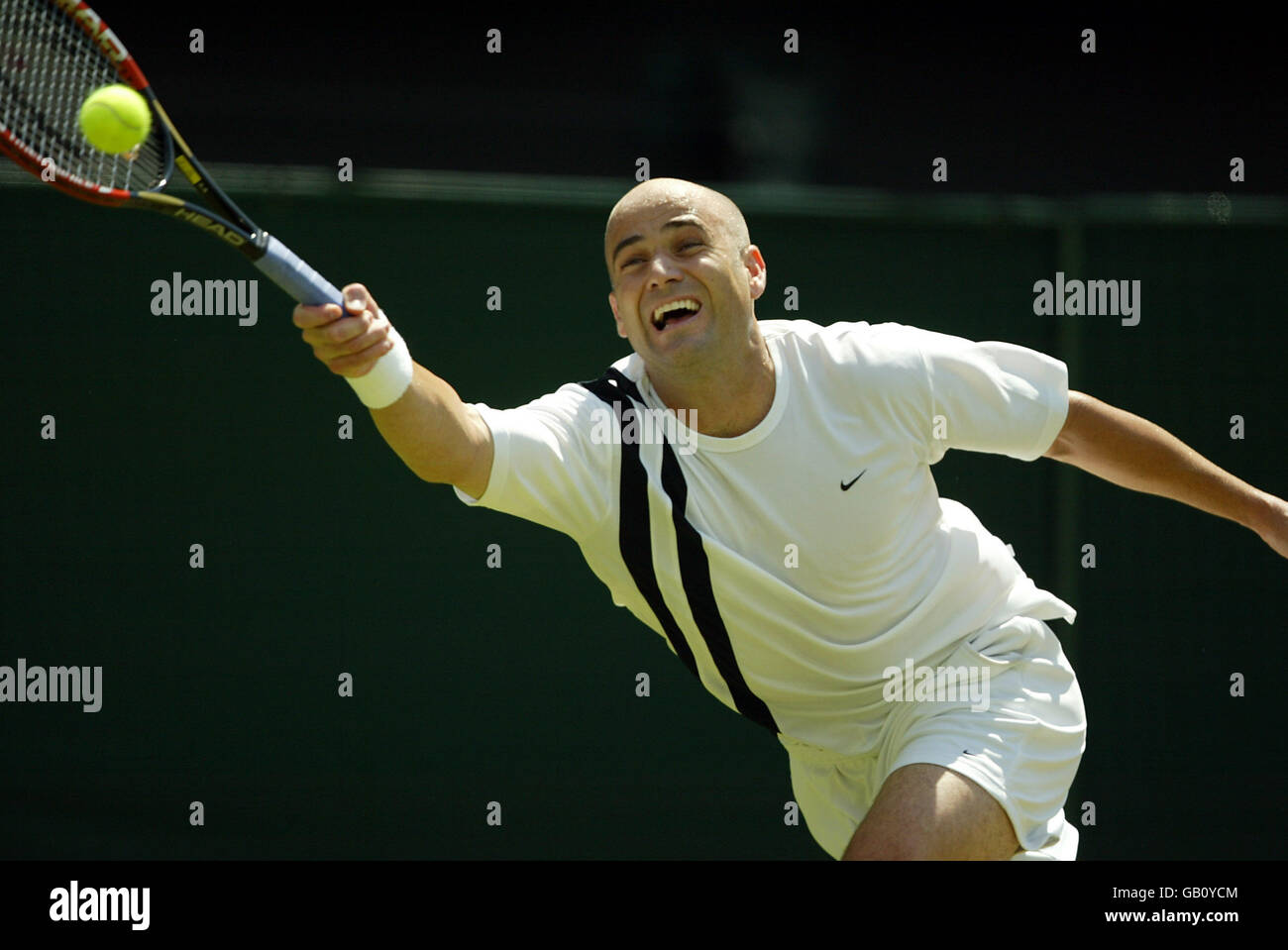 Tennis - Wimbledon 2003 - Men's 3rd Round - Andre Agassi v Younes El ...