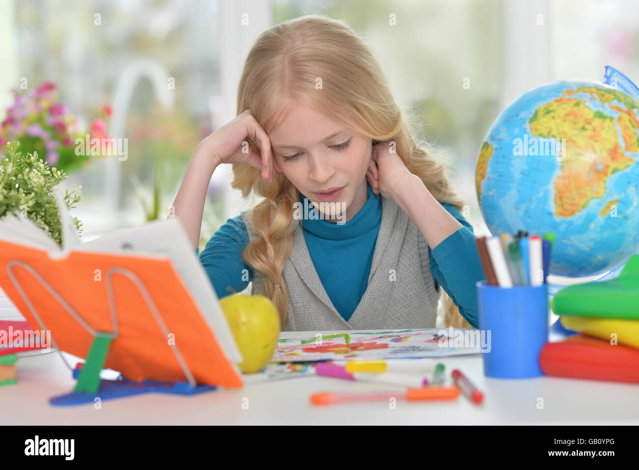 Cute student girl at class Stock Photo - Alamy