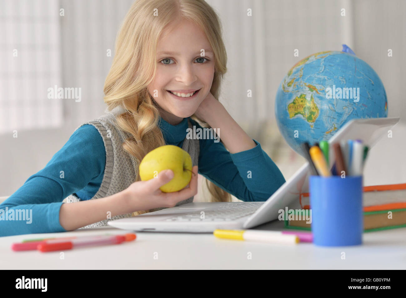 Cute student girl at class Stock Photo - Alamy