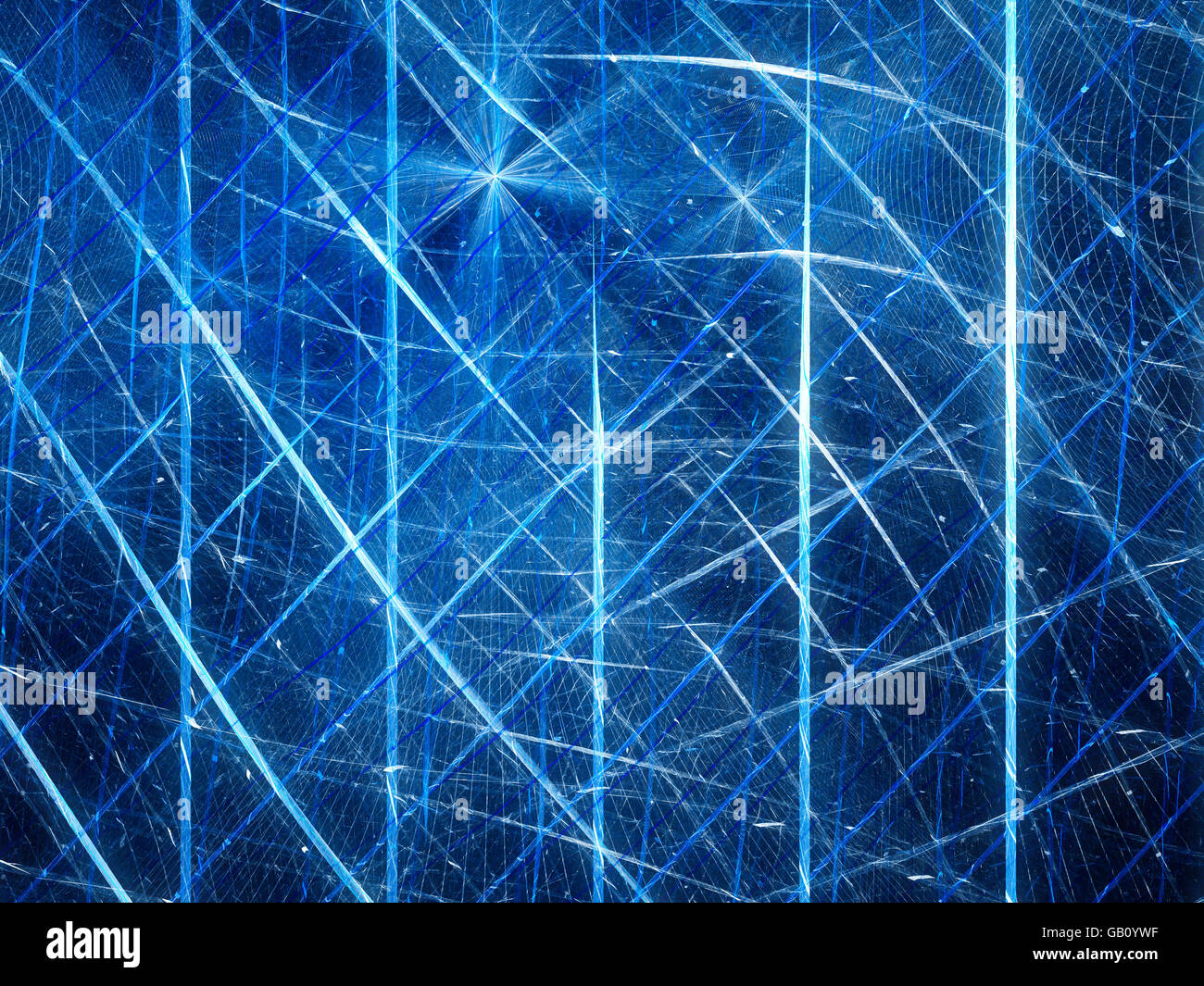 Blue glowing futuristic virtual reality mesh, computer generated ...