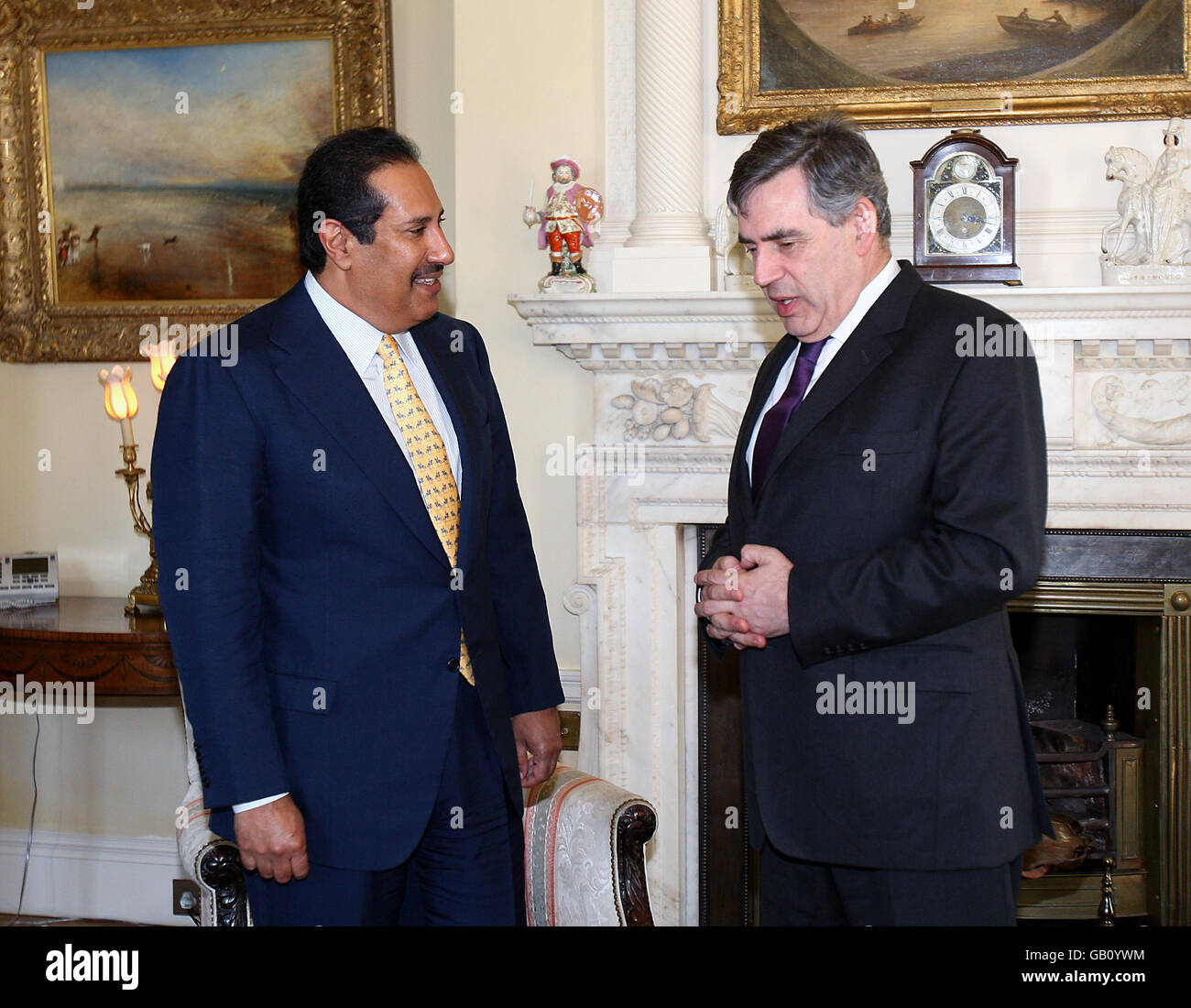 Brown meets the Prime Minister of Qatar Stock Photo - Alamy
