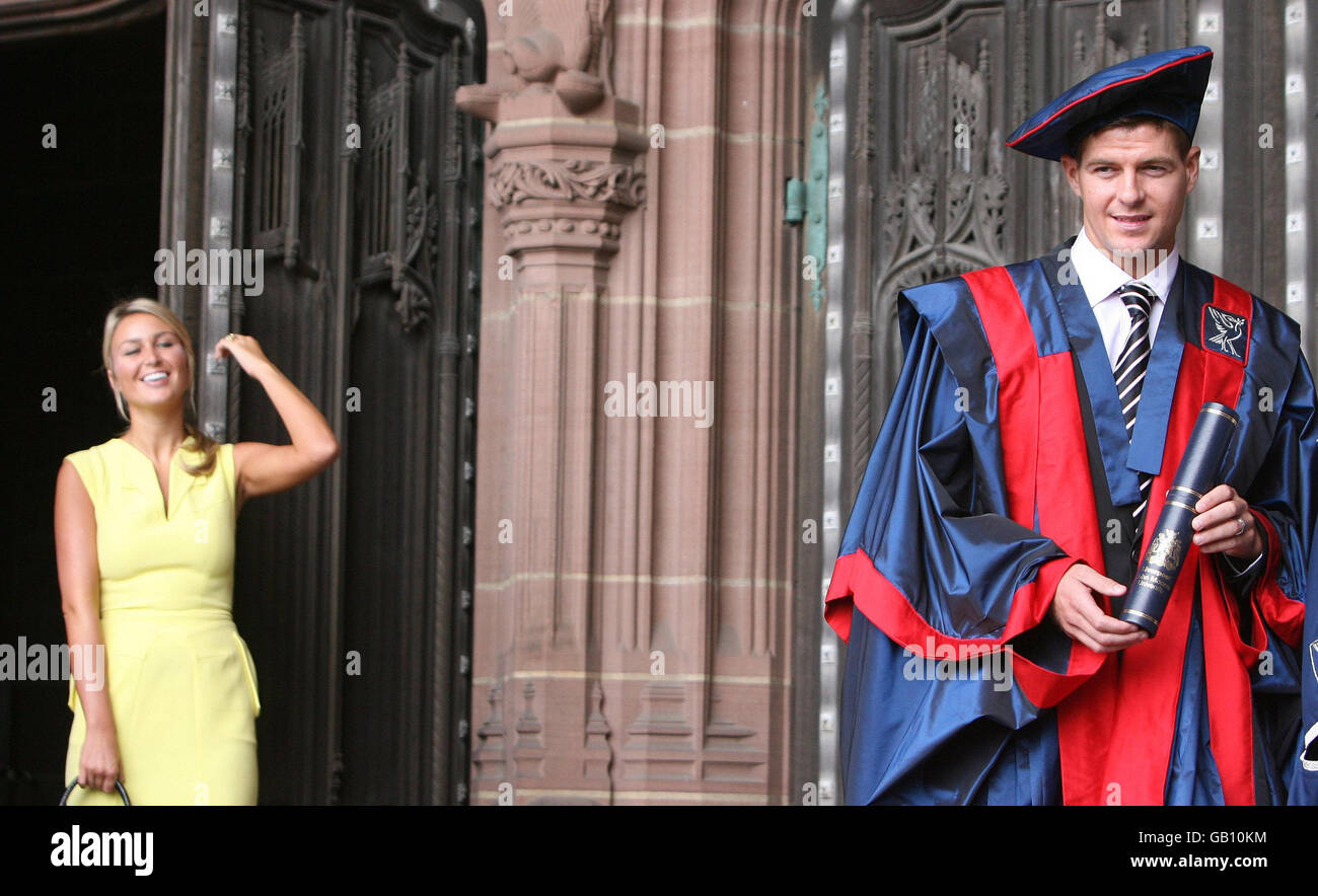 England and Liverpool footballer Steven Gerrard MBE receives an ...