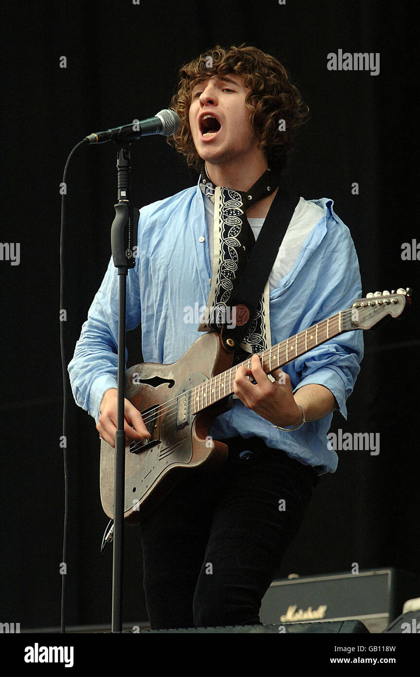 Luke Pritchard of The Kooks performs on the main stage at T in the Park ...