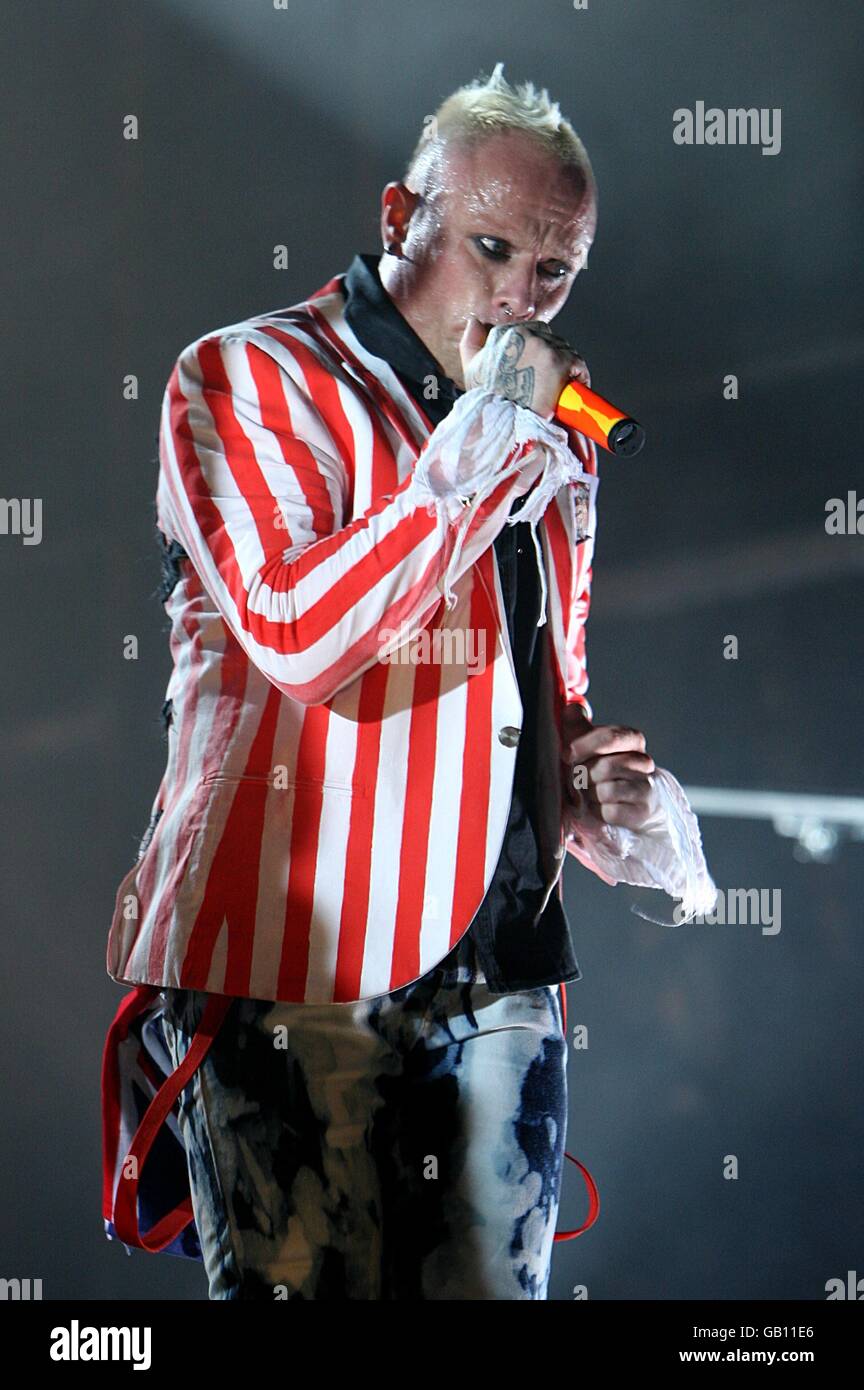 Prodigy lead singer Keith Flint performs during the Oxegen Festival ...