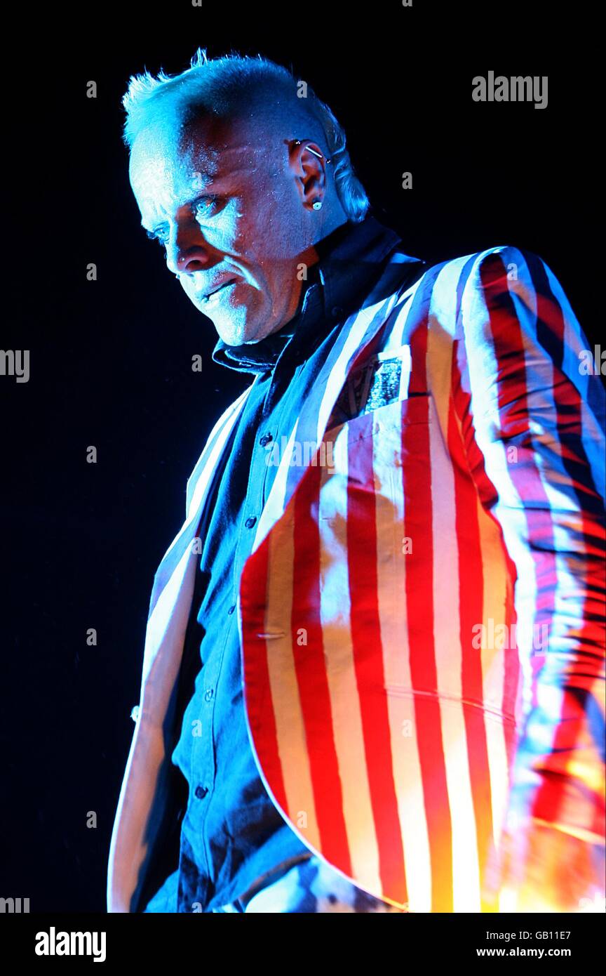 Prodigy lead singer Keith Flint performs during the Oxegen Festival ...