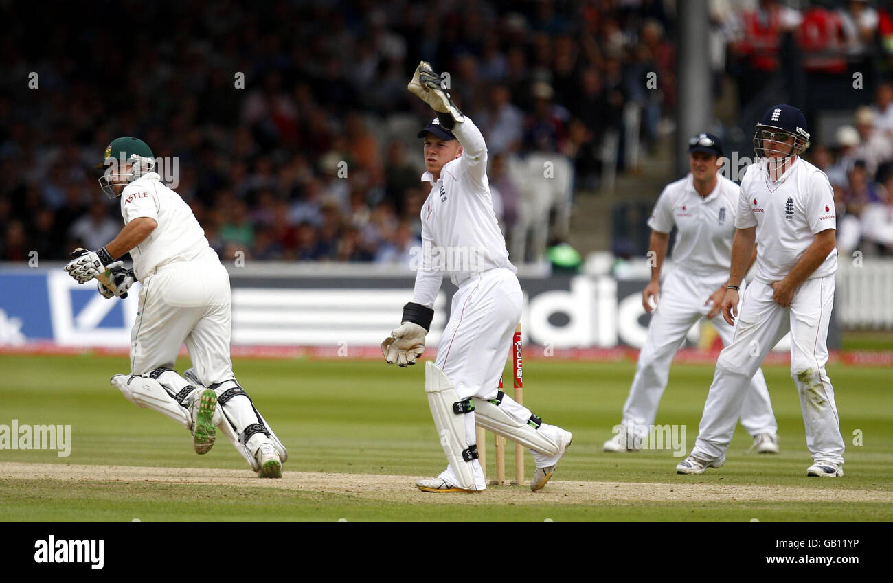South African batsman Neil McKenzie (left) makes a run during The First ...