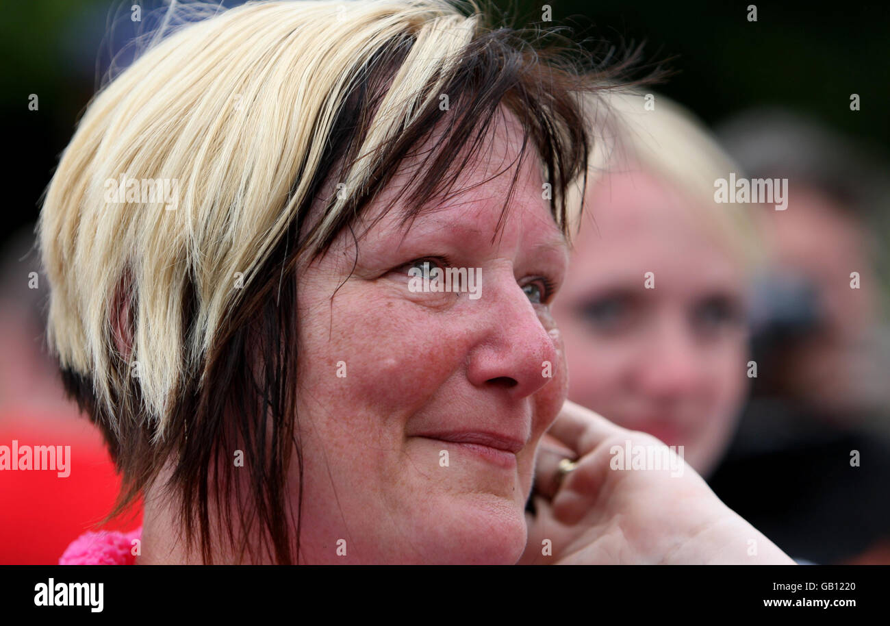 Christine Bonner after leading the 100-mile charity walk into Duxford ...