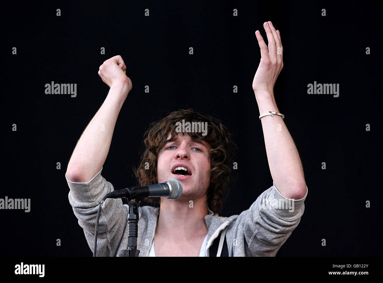 Luke Pritchard of The Kooks performs during the Oxegen Festival 2008 at ...