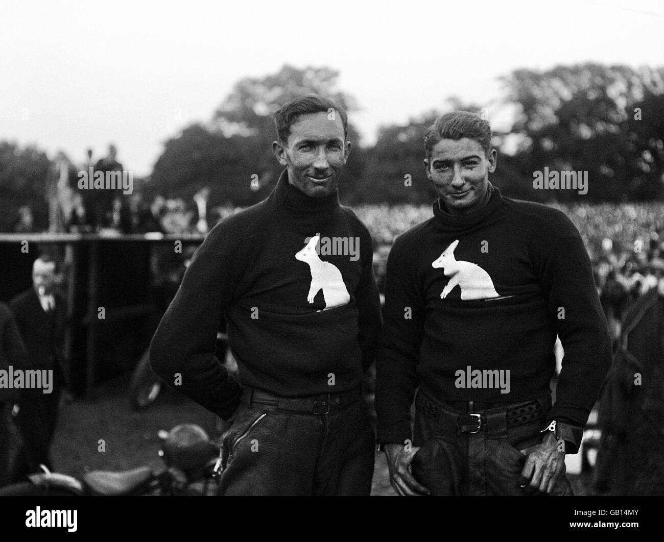 (L-R) Frank Arthur and Dicky Case noted speedway riders who represent ...