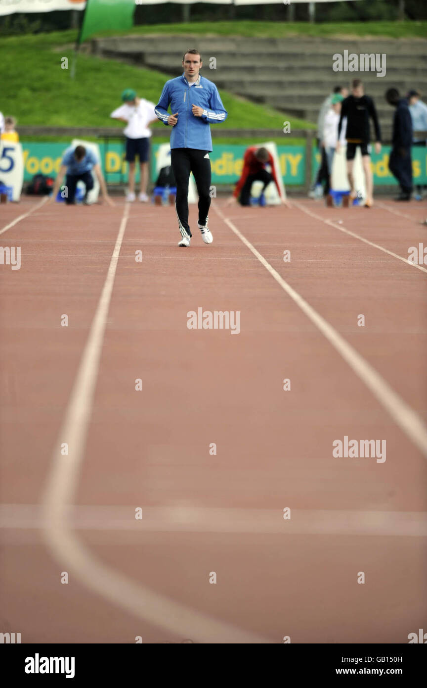 Paul Hession after winning the 100m mens heat during the Woodies DIY ...
