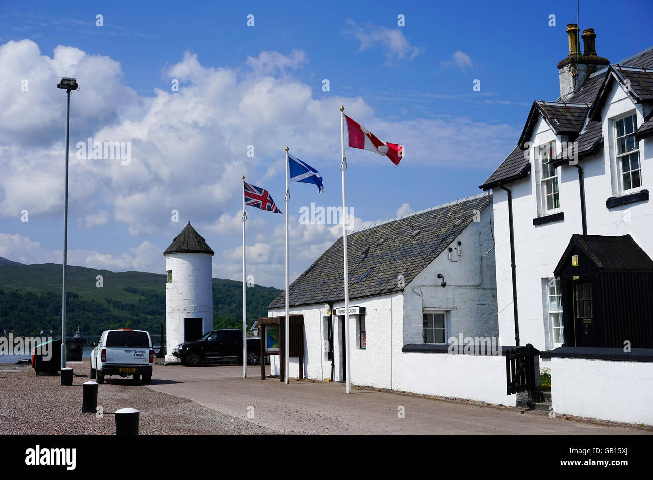 Corpach Sea Loch offices at the Start of the Caledonian Canal, Corpach ...