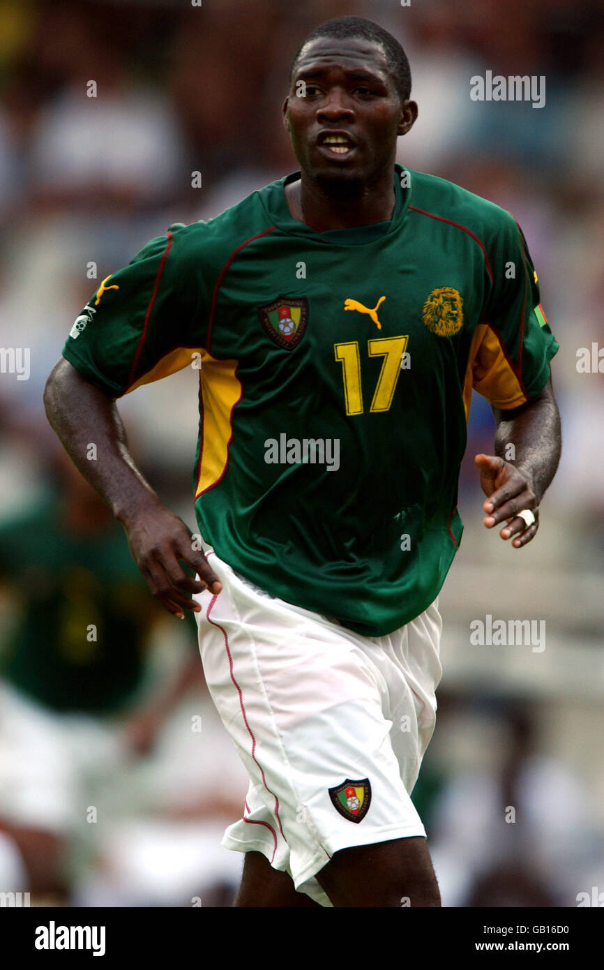Cameroons marc vivien foe in action against colombia hi-res stock ...