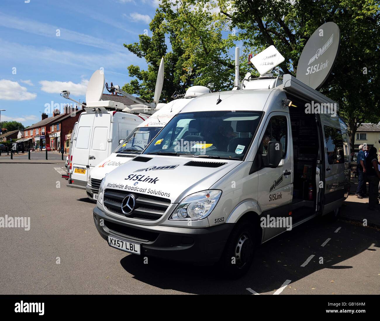TV broadcast vehicle Stock Photo - Alamy