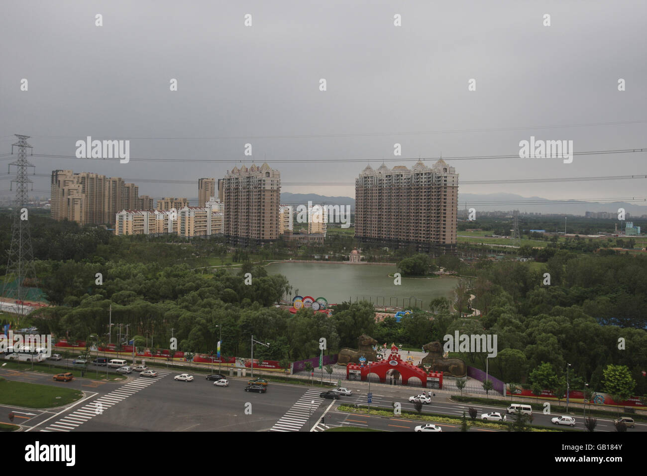 Olympics - Beijing Olympic Games 2008. A view of Jing Cang park taken ...