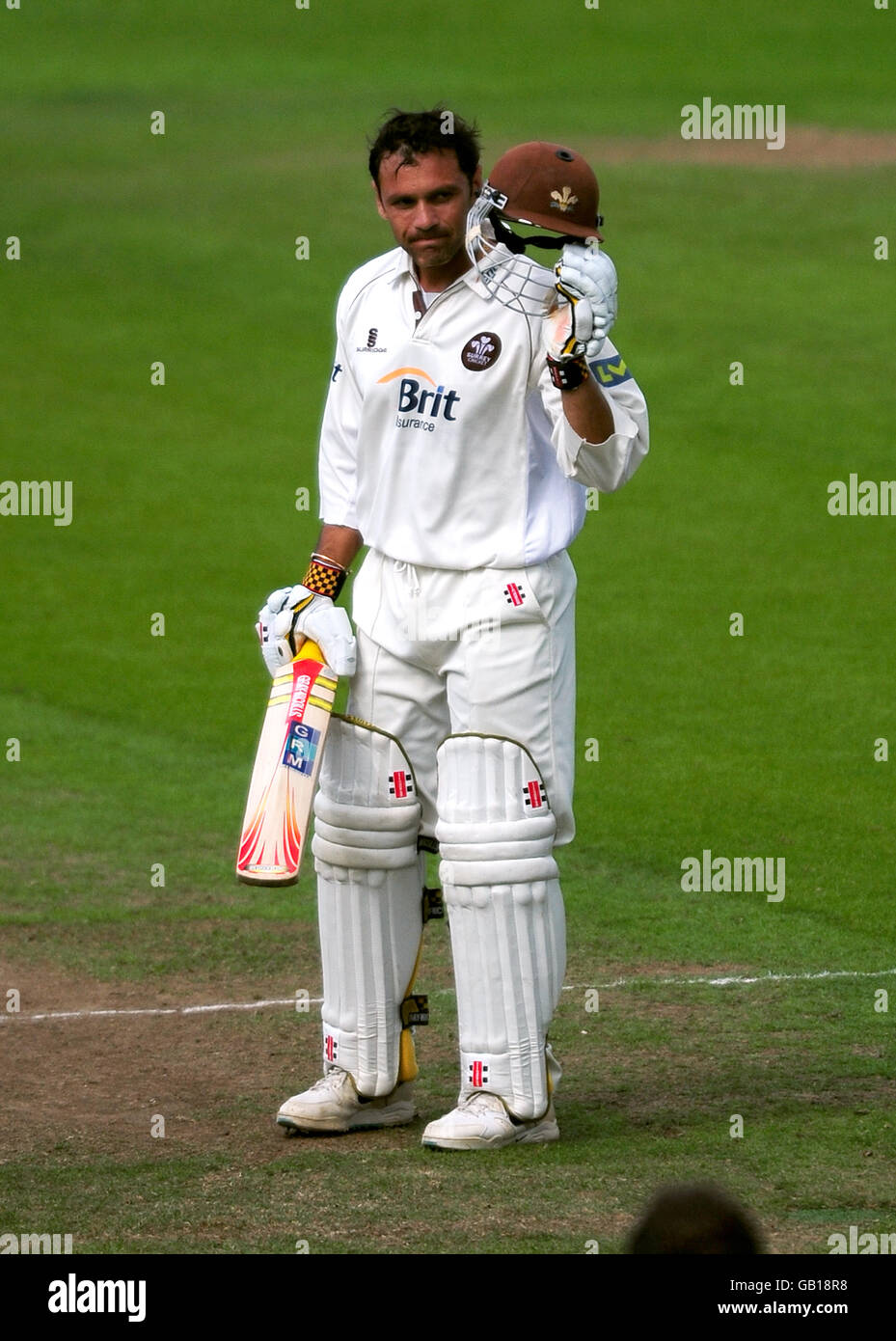 Surrey's Mark Ramprakash celebrates after scoring his 100th first class ...