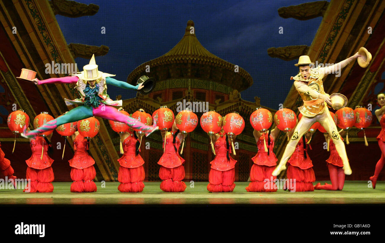 Members of the Guangdong Acrobatic Trope of China during a rehearsal of ...
