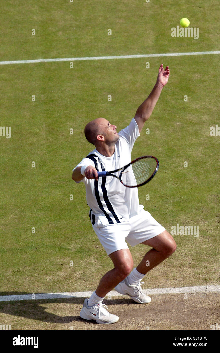 Tennis - Wimbledon 2003 - Fourth Round, Andre Agassi v Mark ...