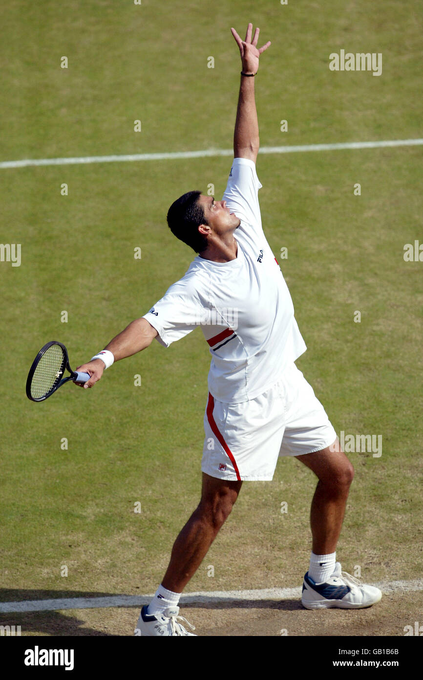 Tennis - Wimbledon 2003 - Fourth Round, Andre Agassi v Mark ...