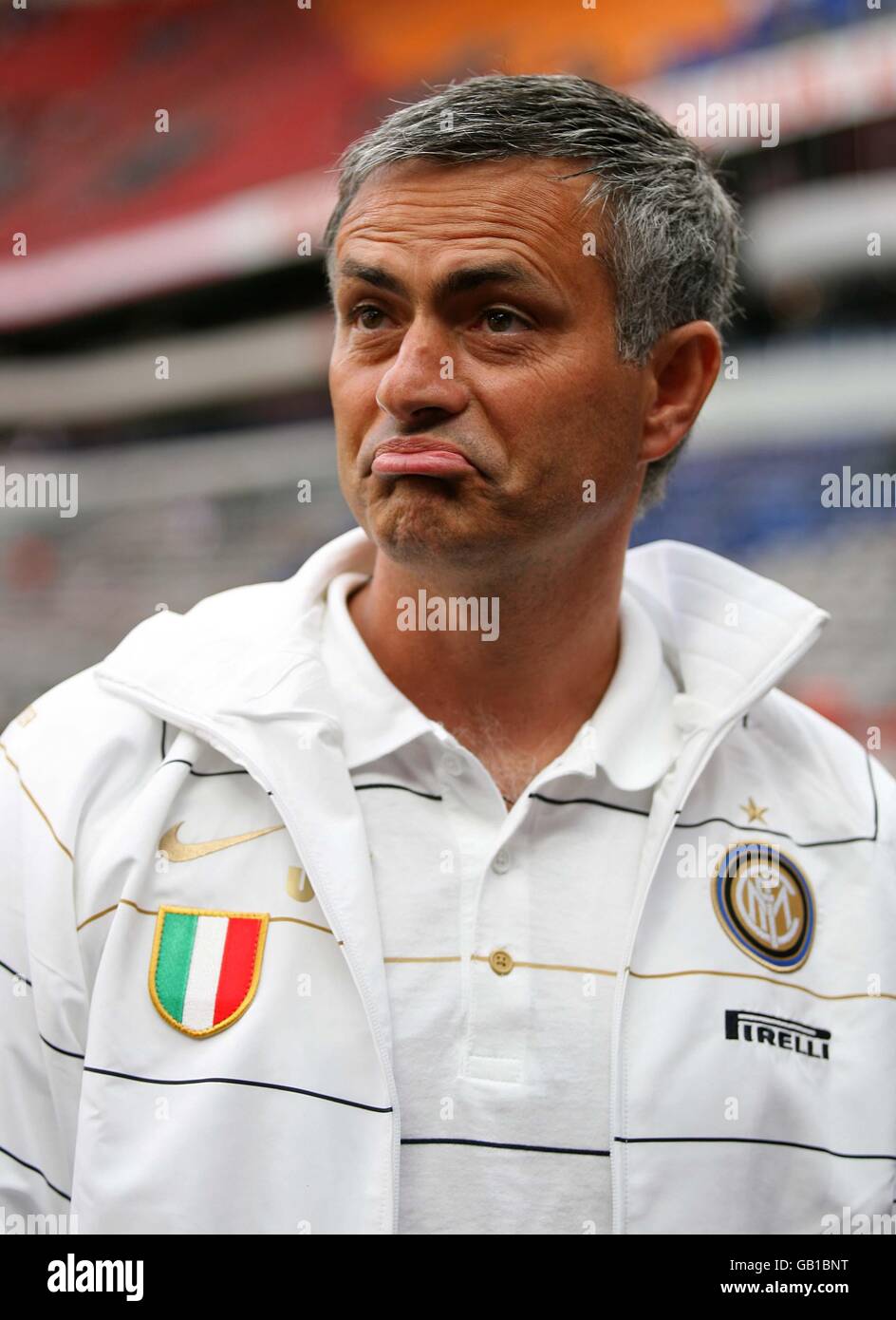 Inter Milan's manager Jose Mourinho during the game against Sevilla FC ...