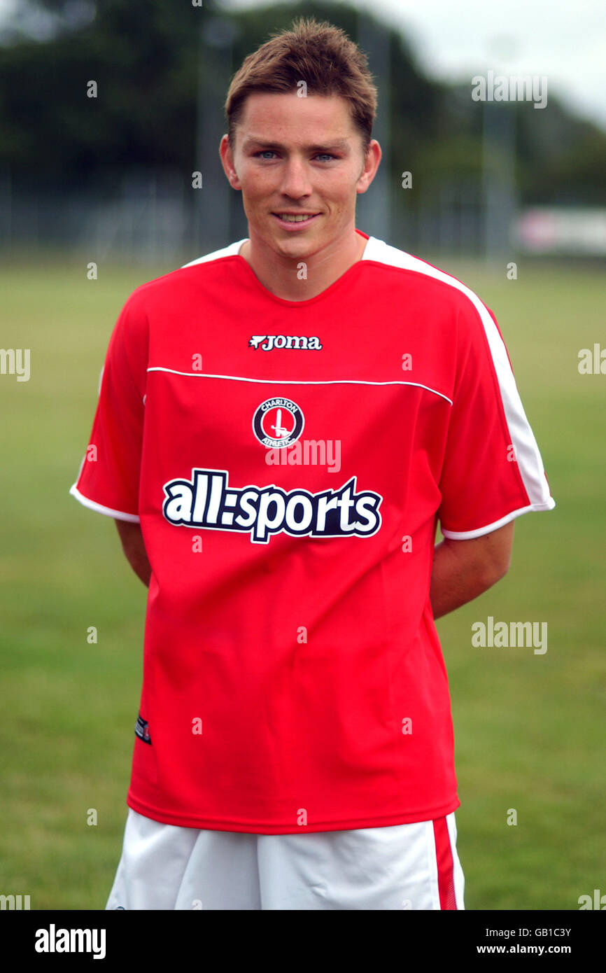 Charlton athleticss matt holland shows of their new kit hi-res stock ...