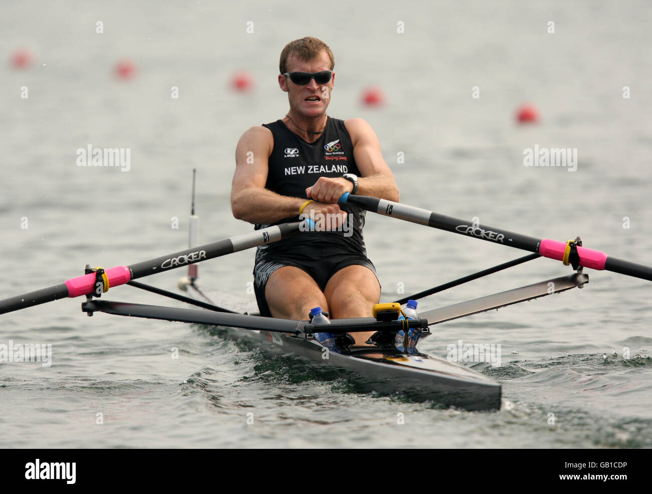 New zealands mahe drysdale mens single sculls qualification race hi-res ...