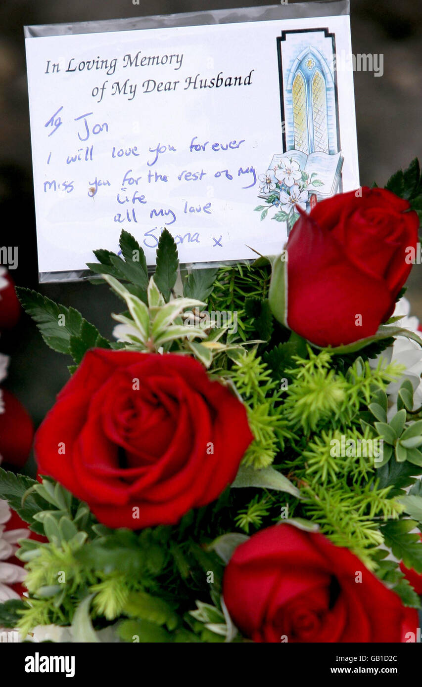 Flowers at the funeral of Sergeant Jonathan William Mathews, 35, is ...