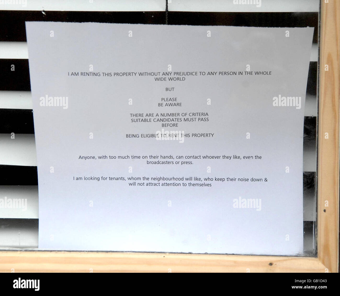 No foreigners sign causes outrage hi-res stock photography and images ...