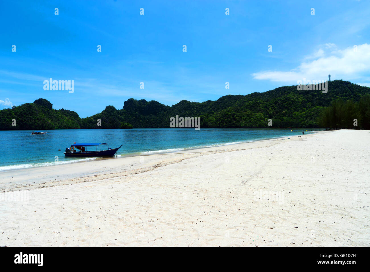 Beach luxury holiday background sandy shores in Langkawi Island ...