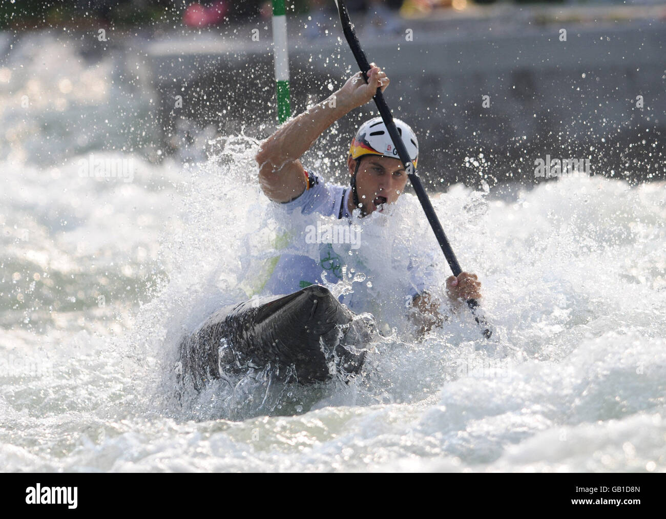 Alexander Grimm of Germany on his way to victory and the Gold Medal in ...