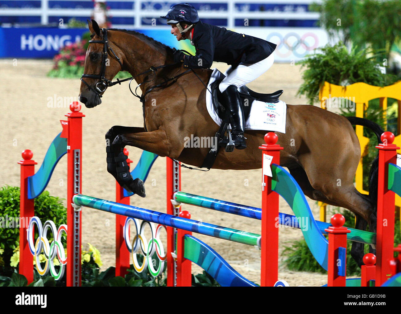 Great Britain's Mary King on Call Again Cavalier clears a fence during ...