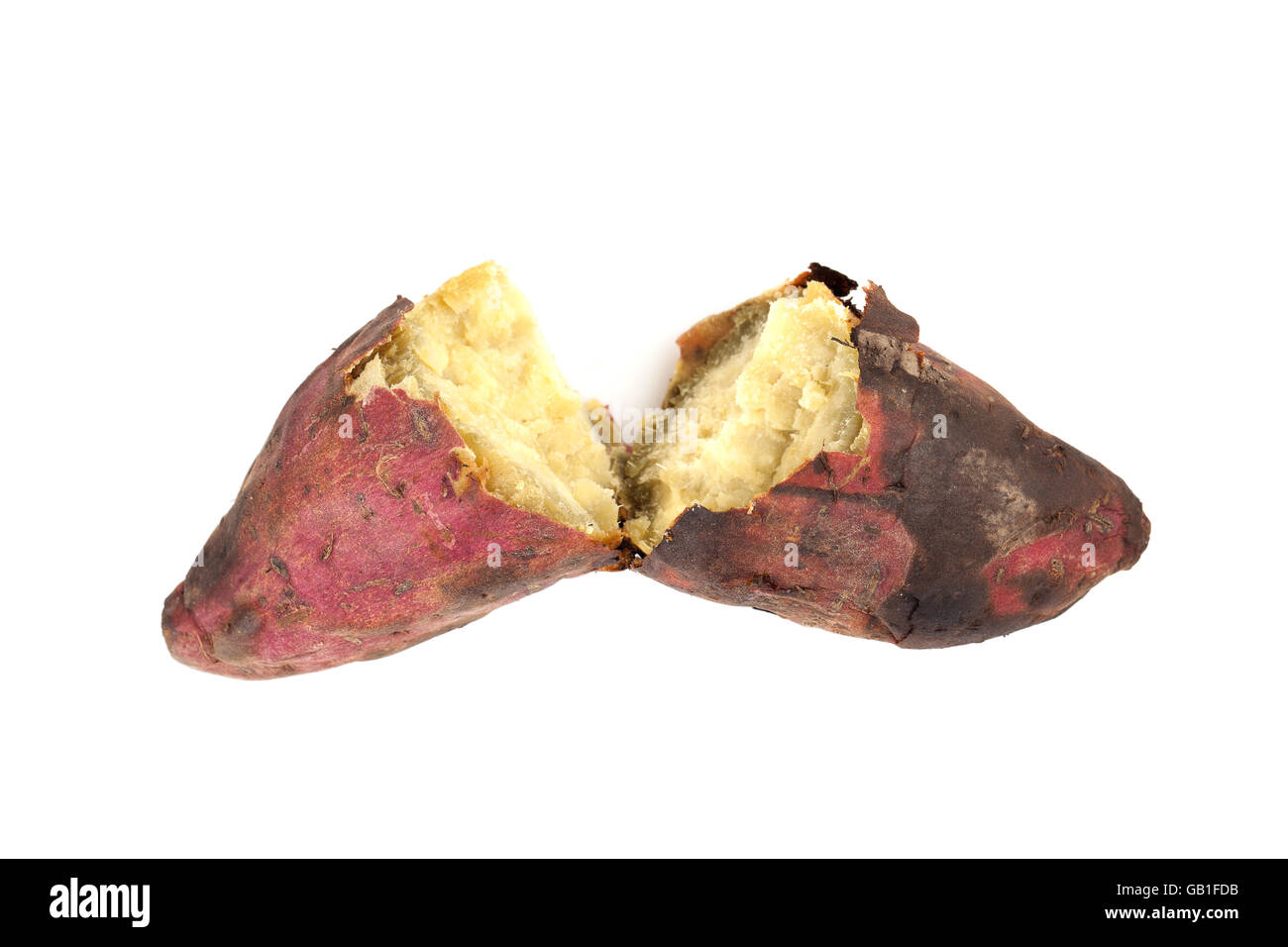 Roasted Sweet Potatoes on white background with shadow Stock Photo - Alamy