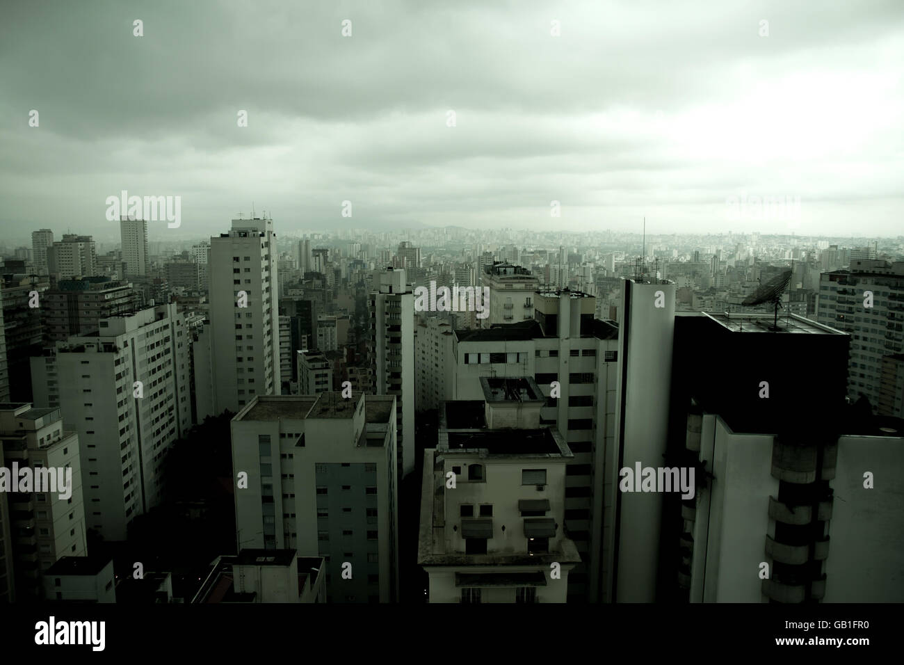 Pollution over the skyline of Sao Paulo, Brazil, South america Stock ...