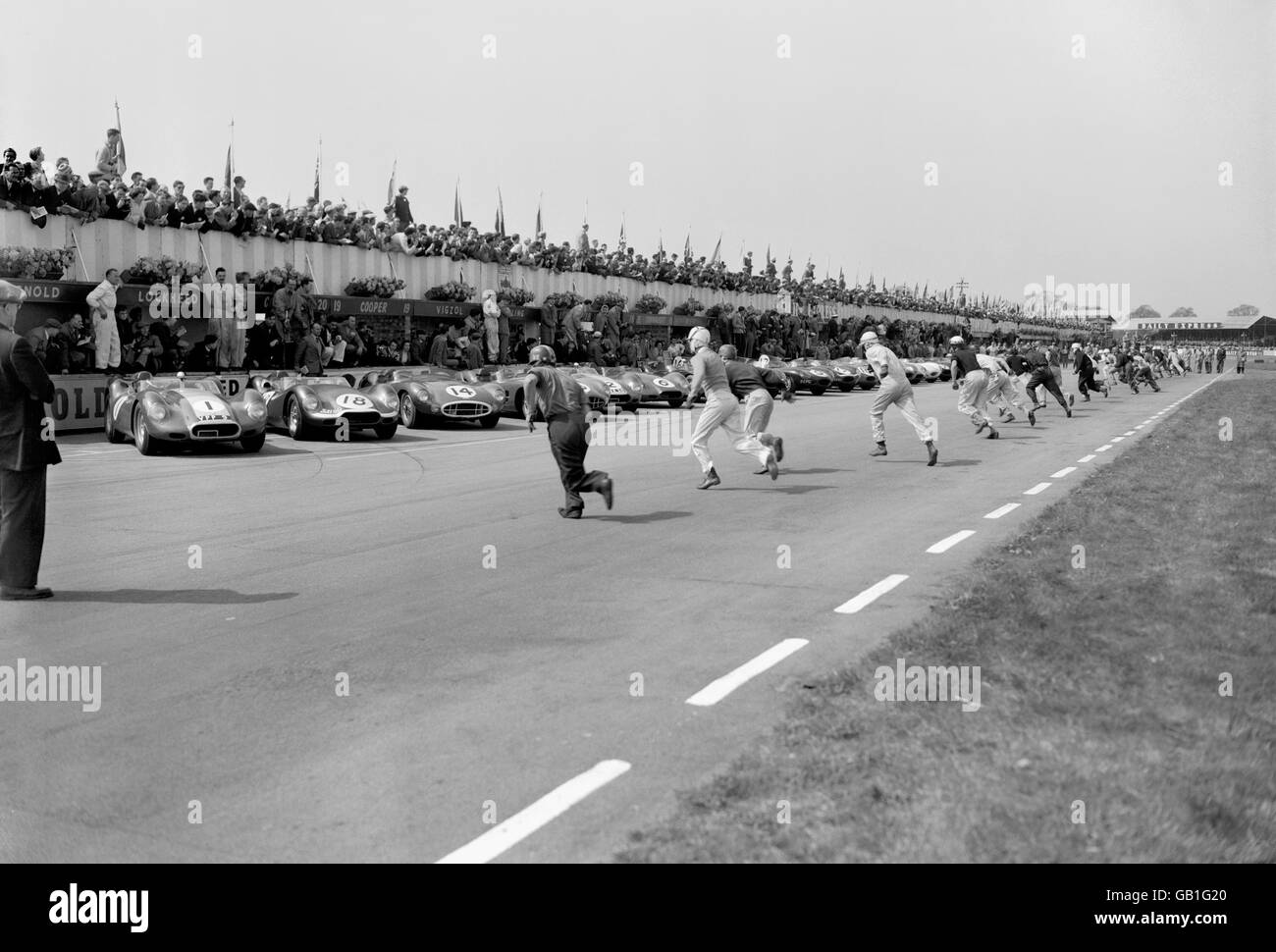 A Le Mans style start for the support race to the main event. Drivers ...