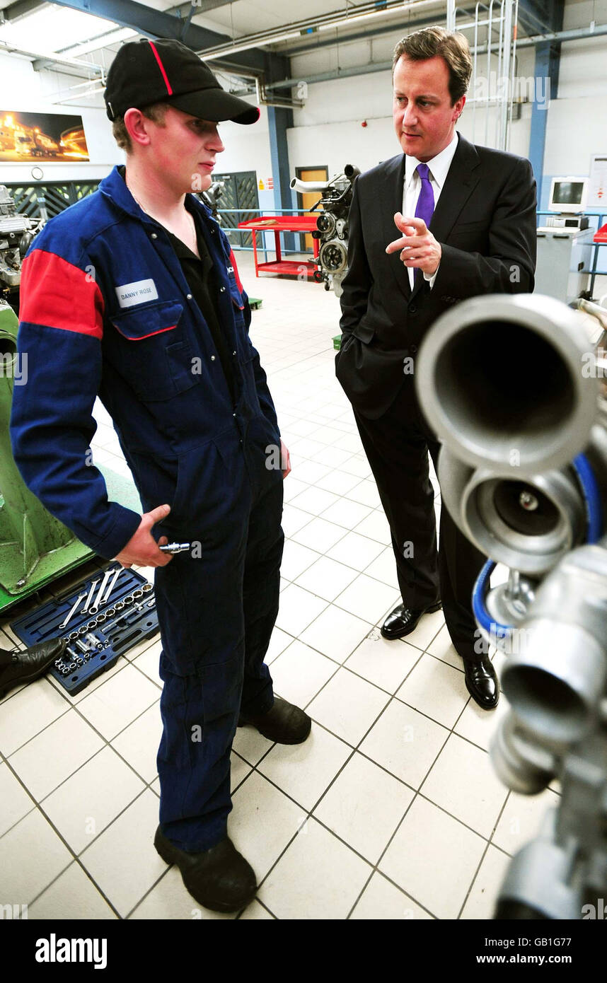 Cameron visits Scania Training Centre Stock Photo - Alamy