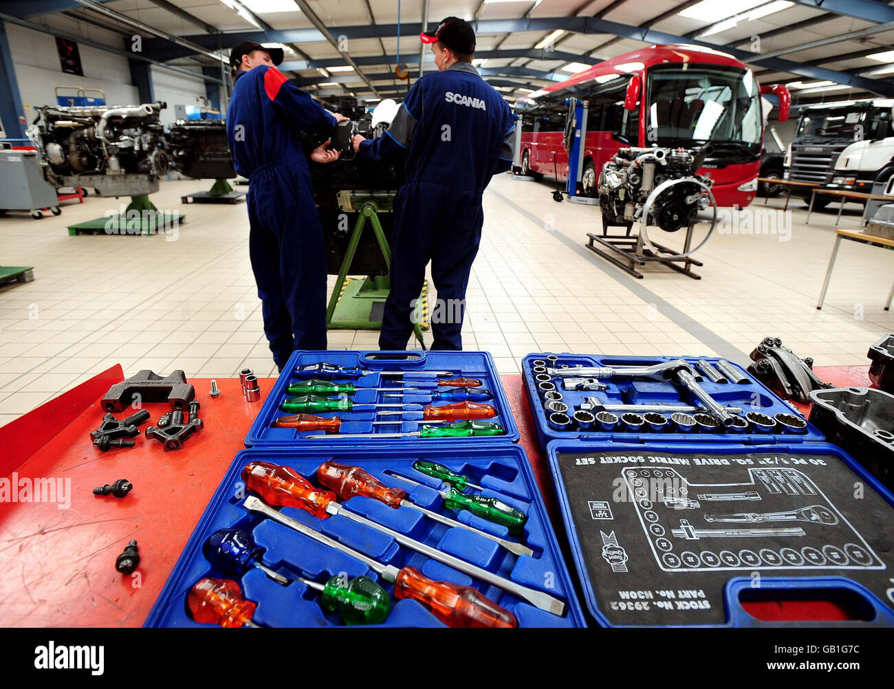 Cameron visits Scania Training Centre Stock Photo - Alamy