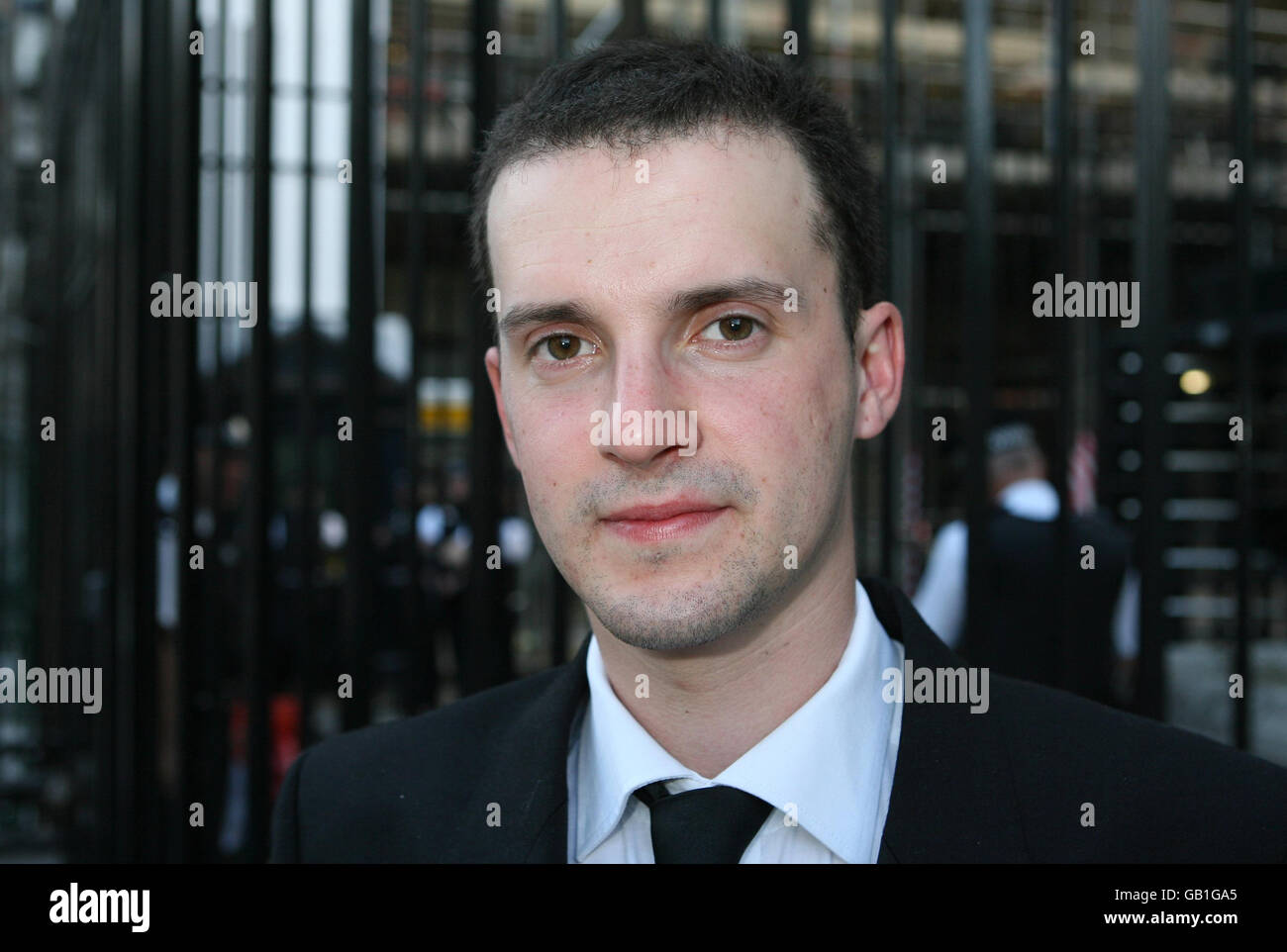 Activist Dan Glass, outside Downing Street, central London, after he ...