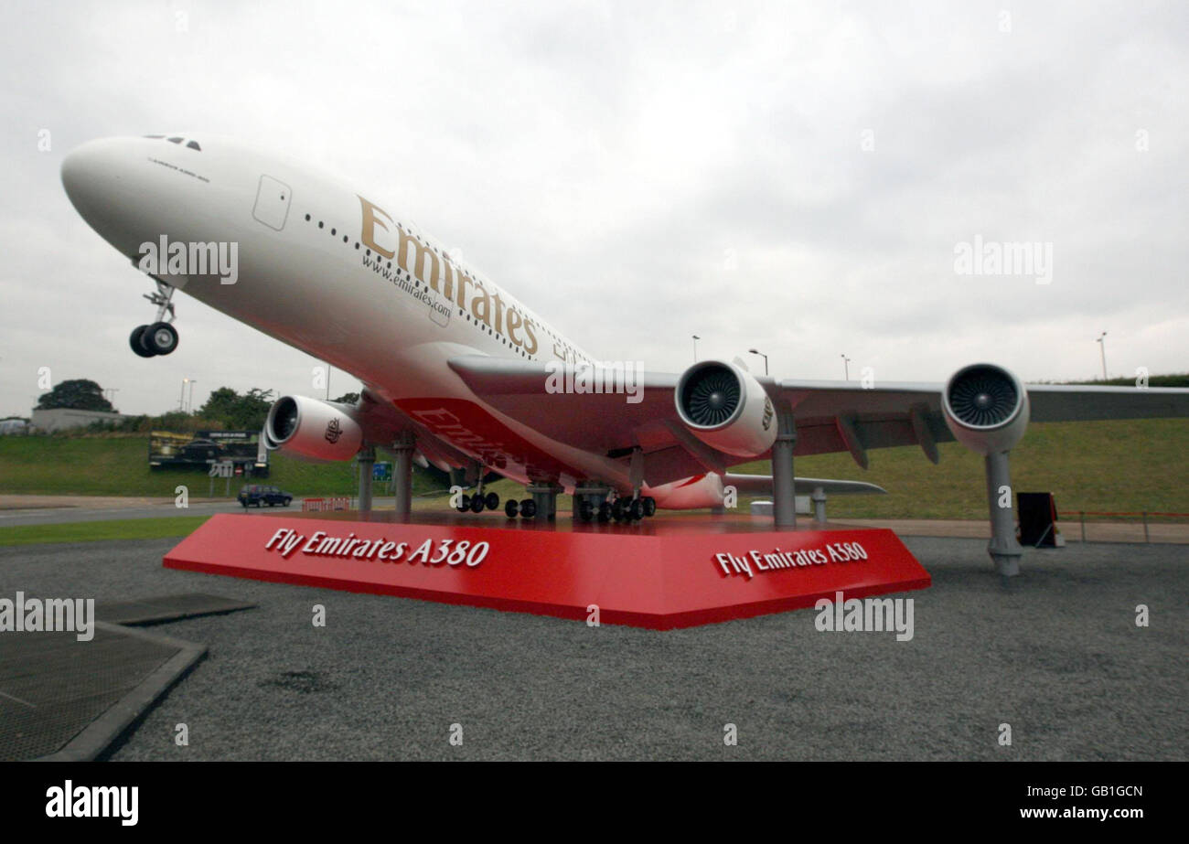 Emirates Airline unveils its new model of the Airbus A380 on the ...