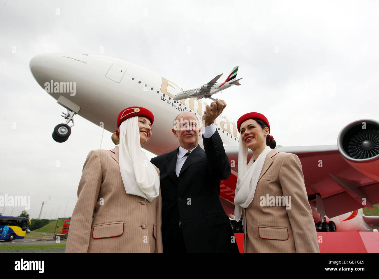 Emirates Airline president Tim Clark unveils his company's new model of ...