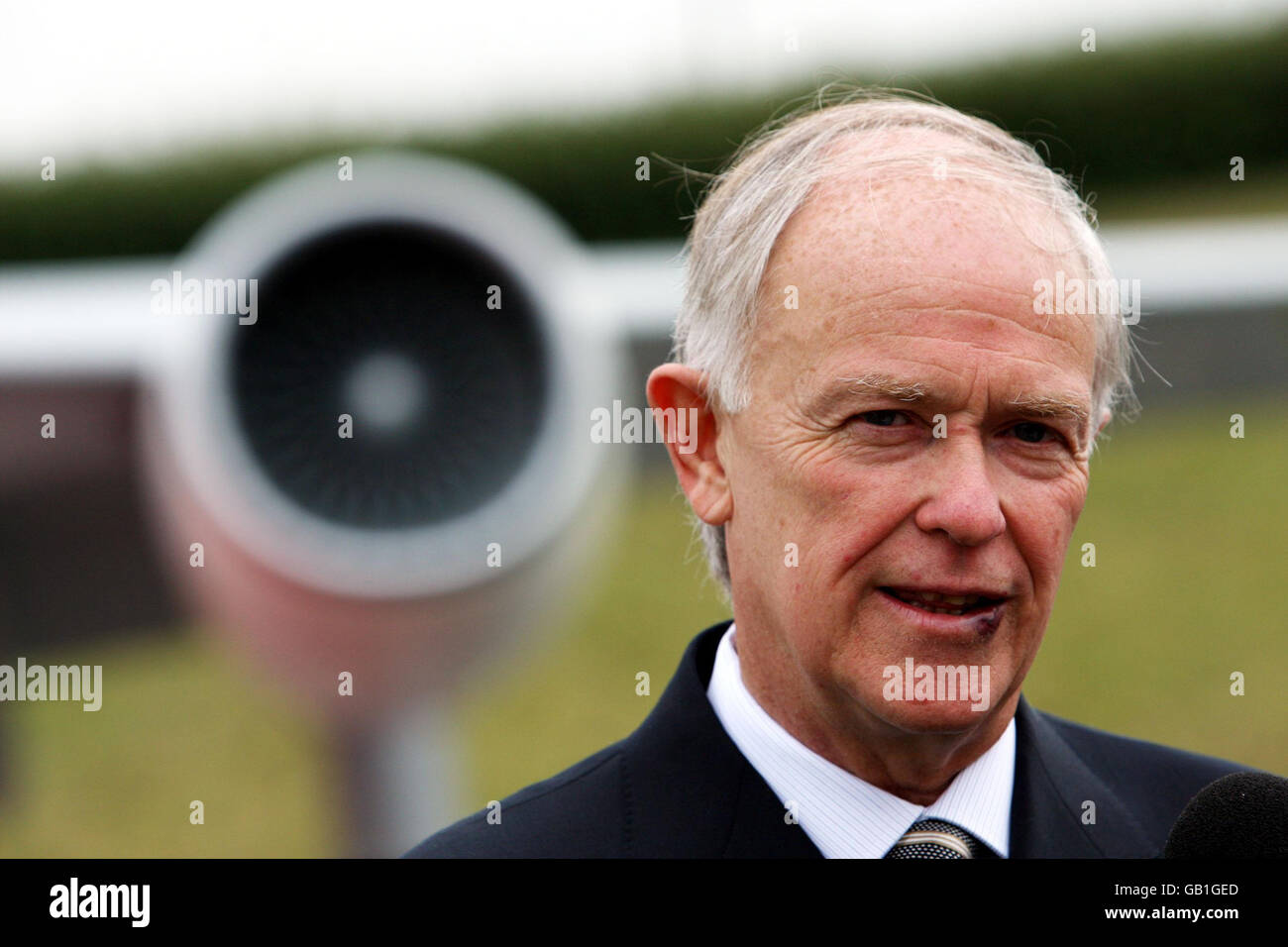New model on Heathrow roundabout Stock Photo - Alamy